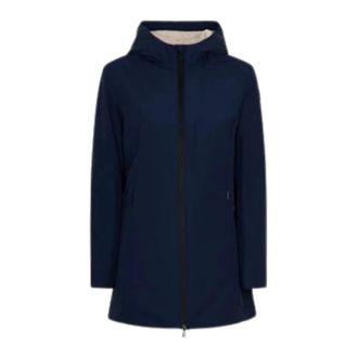 Suns Femme, Manteaux, Bleu, Taille: 40 FR Aurelia Longue Parka en Velours