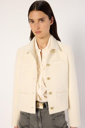 Gerard Darel Veste courte en tweed uni - NORINE - Ecru
