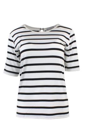 Passioni T-Shirt Sommer-T-Shirt in schwarz-wei&szlig;en Streifen
