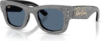 Ray-Ban Wayfarer Puffer Crystal Pav&egrave; Edition Sonnenbrillen Schwarz Fassung Blau Glas 47-23