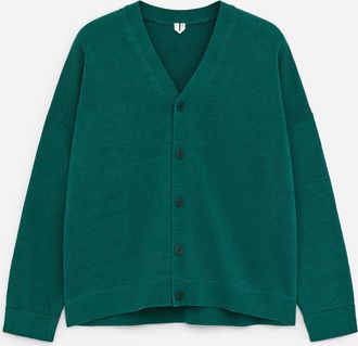 Arket Strickjacke Aus Baumwolle -Gr&uuml;n
