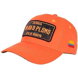 Nyls Cr&eacute;ation Casquette Plata o Plomo Orange Fluo et Strass Noir Colombia Baseball - Mixte
