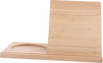 Holibanna Holz Bücherständer Dreieck mit Seitenhalter und Getränkehalter Kompakter Multifunktionaler Bücherhalter aus Natürlichem Holz Platzsparend für Schreibt