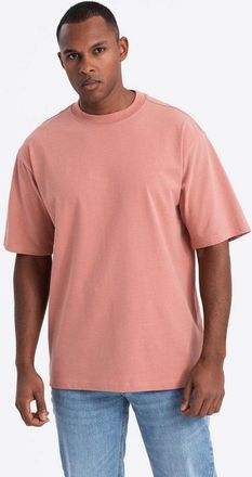 Ombre T-Shirt Herren T-Shirt Regular Fit V-Ausschnitt Casual Rose XXL (kein Set, 1-tlg)