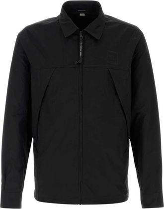 C.P. Company C.p. Company, Homme, Vestes, Noir, Taille: S Gabardine Zipped Overshirt