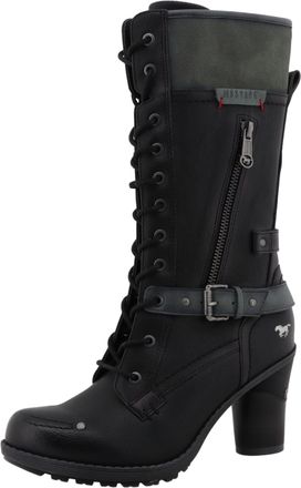 Mustang Jeans Damen Stiefel mit Zierriemchen und Schnalle 15M0162002, Gr&ouml;&szlig;e:39 EU, Farbe:Schwarz
