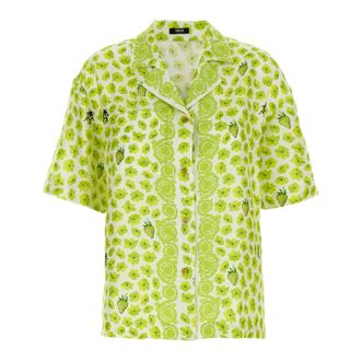 Versace Femme, Blouses et Chemises, Multicolore, Taille: 34 FR Chemise en twill de soie imprim&eacute; Jardin de Fraises