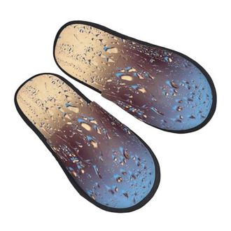 Generic Pantoufles DH&ocirc;tel Gouttes De Pluie Sur Le Verre Chaud Hiver Pantoufles L&eacute;gers Chausson Hotel Pour Camping Automne Homme M