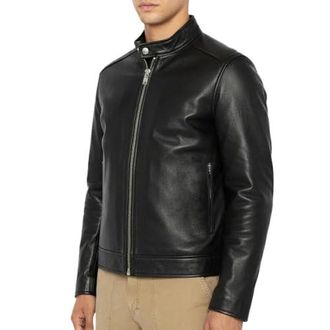 Schott NYC Blouson en Cuir Noir Homme Schott Memphis