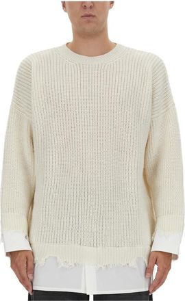 Maison Margiela Homme, Pulls, Beige, Taille: S Ras du cou