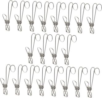 Pretyzoom Helle Und Vielseitige W&auml;scheklammern 20 St&uuml;ck Wetterfeste Metalldrahtklammern Zum Aufh&auml;ngen Von Kleidung Kleiderb&uuml;gelhaken