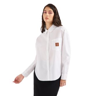 A|X Armani Exchange Womens Classic Look, Button down, Side Logo Shirt White,XL