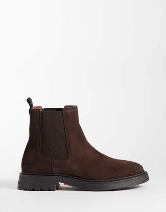 Tommy Hilfiger Soho Chelsea-Stiefel aus Wildleder in Dunkelbraun