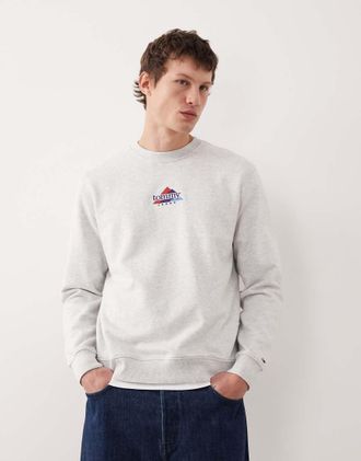 Tommy Jeans Sweatshirt in Grau mit mittigem Outdoor-Logomotiv