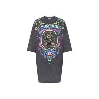 Moschino Robe en coton &eacute;pais Teddy Bear - Femme - Robes - Noir - Taille: 36 FR