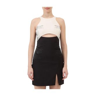 Just Cavalli Bicolor Kristallkleid Chic Glamour - - Dresses - Damen - Schwarzk - M