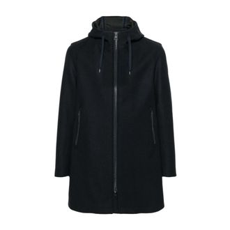 Herno Silber Logo Kapuzenmantel - - Coats - Herren - Blau - XL