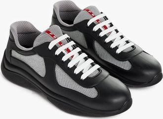 Prada gemischte recycelte Polyester -Turnschuhe - schwarz