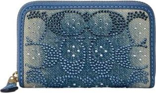 Coach Femme, Accessoires, Bleu, Taille: ONE Size Porte-cartes zipp&eacute; essentiel