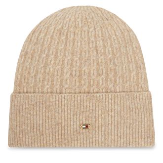 Tommy Hilfiger M&uuml;tze Tommy Hilfiger Th Cable Enamel Flag AW0AW17776 Braun