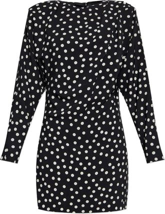 Anine Bing robe courte à pois - Noir