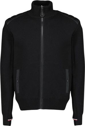 Moncler Homme, Pulls, Noir, Taille: S Padded Wool Zip-Up Cardigan