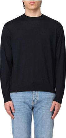 Emporio Armani Homme, Pulls, Bleu, Taille: XL Pull Ras du Cou en Laine Mérinos