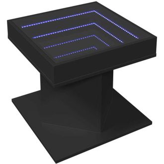 vidaXL Table basse avec led noir 50x50x45 cm bois ding&eacute;nierie Vidaxl