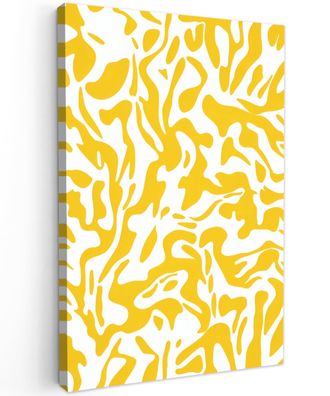 MuchoWow © Bild auf Leinwand Groß 80x120 cm XXL Schlafzimmer Bilder Badezimmer Wand Deko Wohnzimmer Modern Wanddeko Bilderwand Geschenk Formen - Weiß - Abstrak