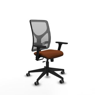 Piqueras y Crespo B&uuml;rostuhl mit Rollen mit 3D-Armen, h&ouml;henverstellbare Lendenwirbelst&uuml;tze, ausgestattet mit Syncro/Translack und Schneideschaum, Grau/Braun