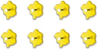Haku Möbel Garderobenknopf 8er Set Chrom, gelb, MDF, Metall - Maße: T 5 cm x Ø 11 cm, Style: Modern