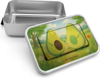 Mr. & Mrs. Panda Brotdose Avocado P&auml;rchen Design - Geschenk, Liebe, Metallbox, Schwangerschaft, Kinder, Familie, Metall, Lunchbox, Brotbox