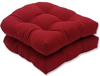 Pillow Perfect Pompeii rot f&uuml;r drinnen und drau&szlig;en Getuftete Sitzkissen (runde R&uuml;ckseite), Polyester, 2 Count (Pack of 1), 2