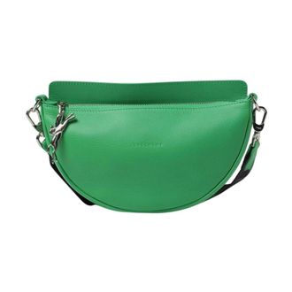 Longchamp Femme, Sacs, Vert, Taille: ONE Size Sac bandouli&egrave;re en cuir grain&eacute;