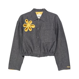 Fendi Damen, Jacken, Grau, XSGr&ouml;&szlig;e