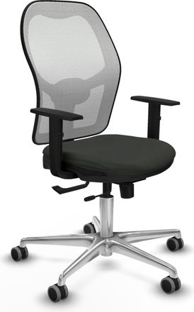 Piqueras y Crespo Jorquera Schreibtischstuhl mit 1D-Armen, h&ouml;henverstellbare Lendenwirbelst&uuml;tze, ausgestattet mit Syncro/Traslack und injiziertem Schaumstoff, Wei&szlig;/Schw