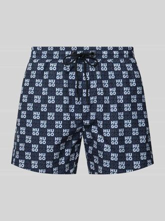 HUGO BOSS Regular Fit Badeshorts mit Label-Pr&auml;gung Modell AARON