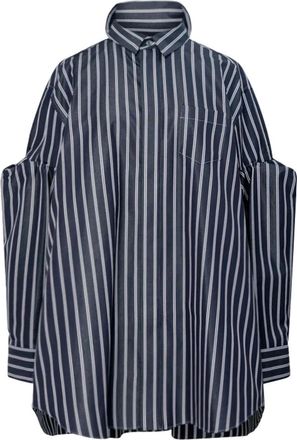 sacai Femme, Blouses et Chemises, Bleu, Taille: 40 FR Chemise Popeline