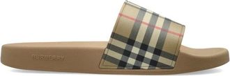 Burberry Homme, Chaussures, Beige, Taille: 42 EU Check Slides
