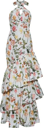 Cara Cara robe longue Perla &agrave; fleurs - Blanc