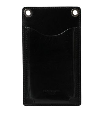 Dolce & Gabbana Mens Wallet Black Horse Leather Zip Logo Cross Body Phone Slot Calf