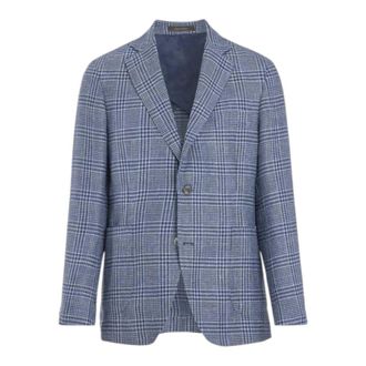 Oscar Jacobson Homme, Costumes, Bleu, Taille: 5XL Ferry Regular Fit Glencheck Blazer