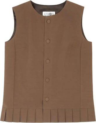 Maison Margiela Top en laine l&eacute;g&egrave;re - Femme - Tops - Brun - Taille: 38 FR