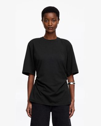 Arket Drapiertes T-Shirt -Schwarz