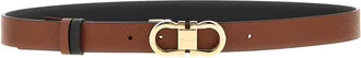 Ferragamo Reversible Hammered Leather Belt - Black