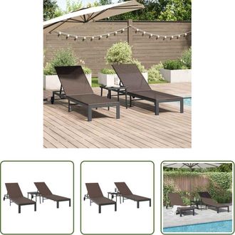 vidaXL vidaXL Garten - Sonnenliege 2-Person 3 pcs Braun Poly-Rattan