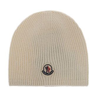 Moncler Logo Wollm&uuml;tze - - Accessories - Herren - Beige - ONE SIZE