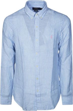 Polo Ralph Lauren Homme, Chemises, Bleu, Taille: XL Camicia Lino Riga