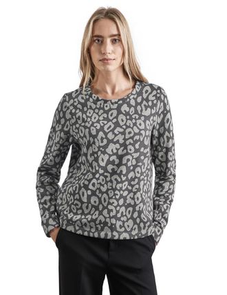 Street One Damen A303053 Sweatshirt mit Leo-Muster,Mehrfarbig, 36