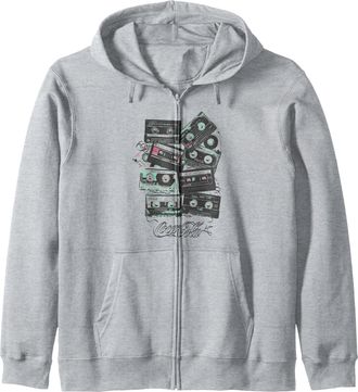 Coca Cola Ware Vintage Music Cassettes Collection Distressed Kapuzenjacke